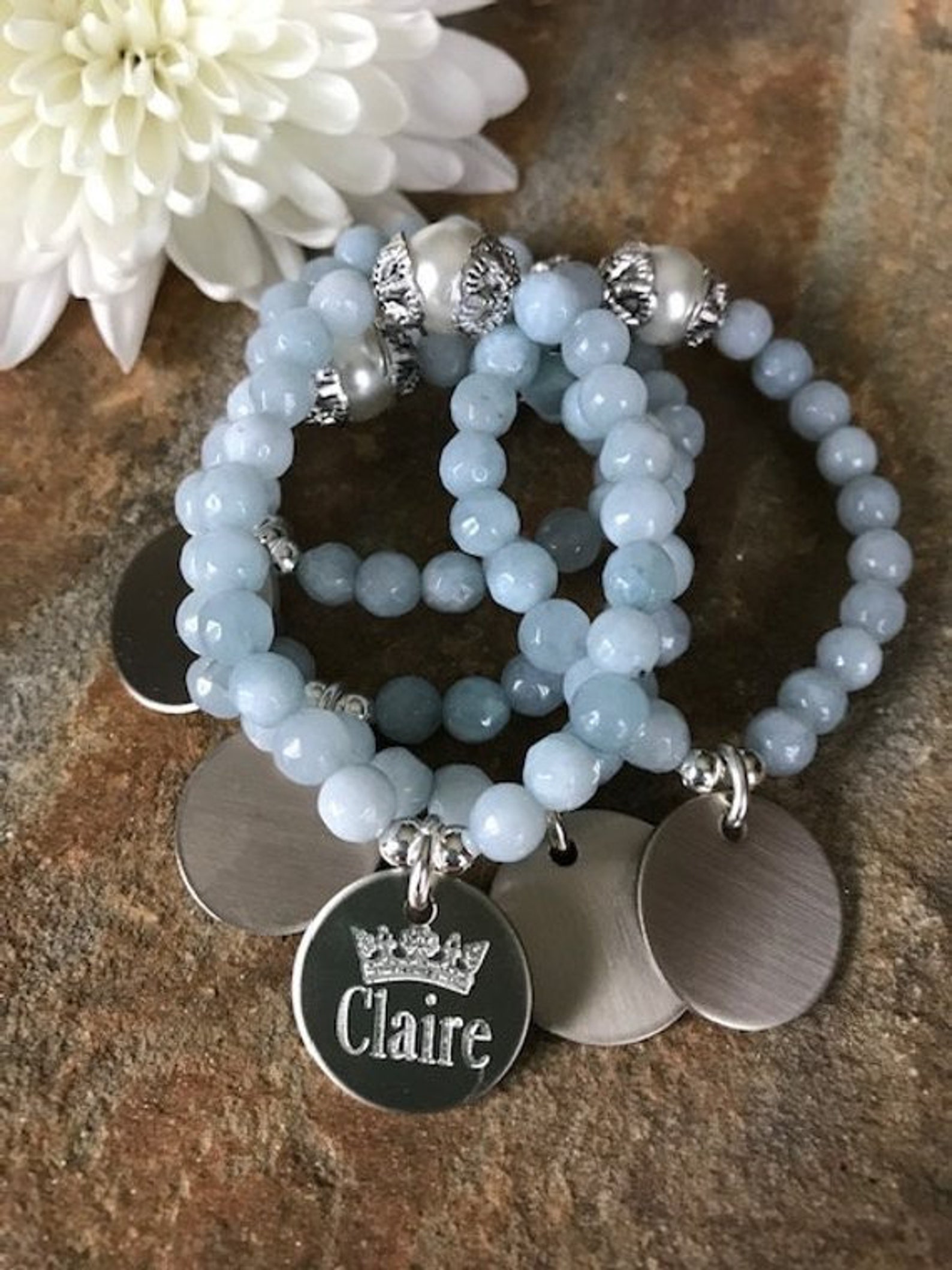 Monogram Childrens Bracelet-stretch Monogram | Etsy