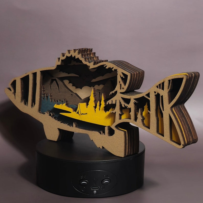 Multi-layered Fish 3D Art - Laser Cut Wood Decoration - Etsy