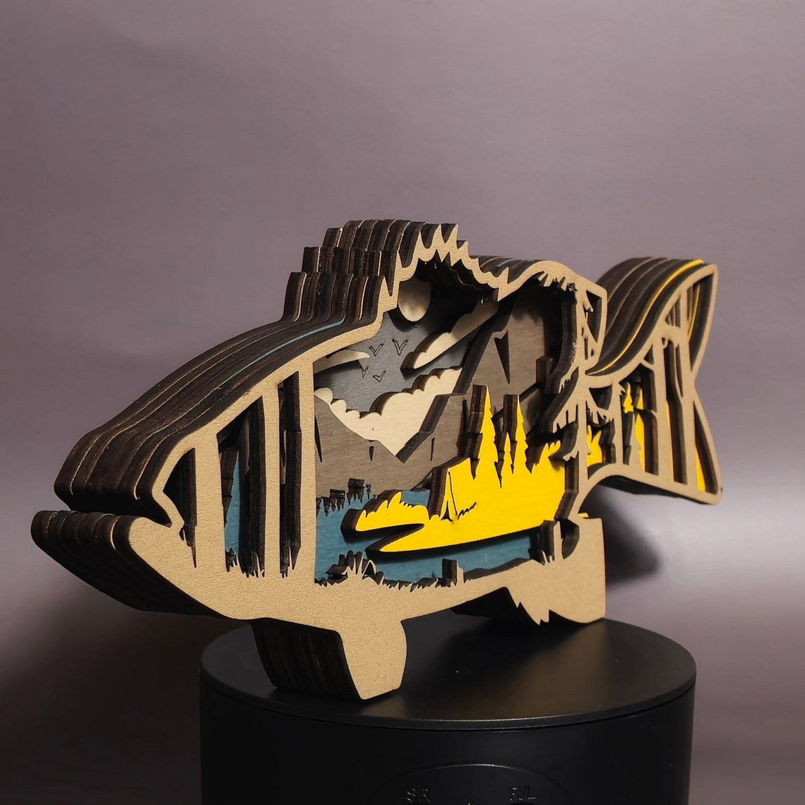Multi-layered Fish 3D Art - Laser Cut Wood Decoration - Etsy