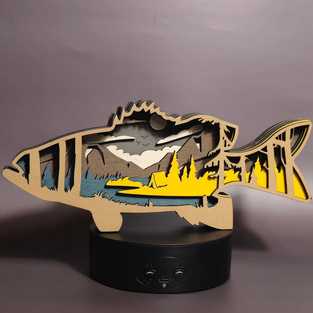 Multi-layered Fish 3D Art - Laser Cut Wood Decoration - Etsy