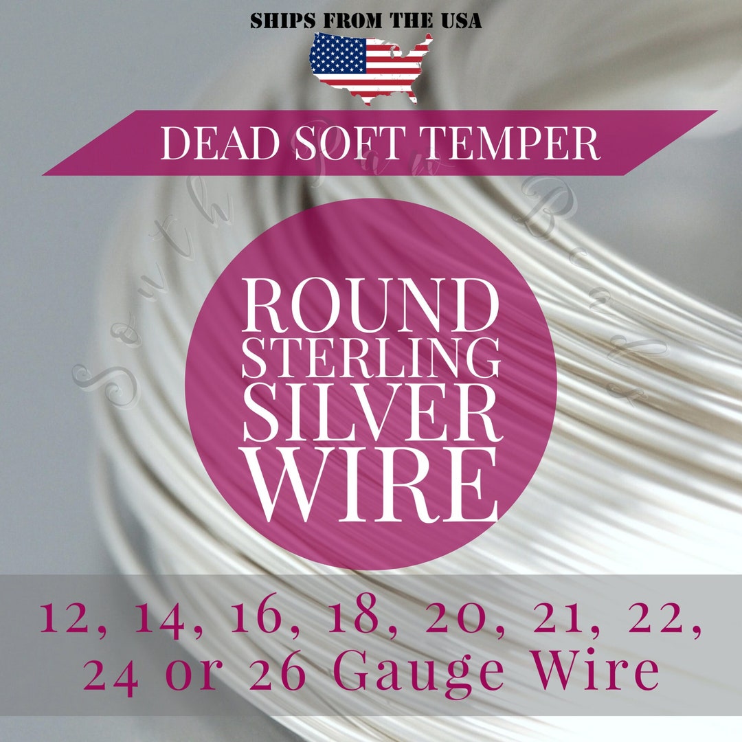 925 Sterling Silver ROUND Wire, Dead Soft, 12, 14, 16, 18, 20, 21, 22 ...