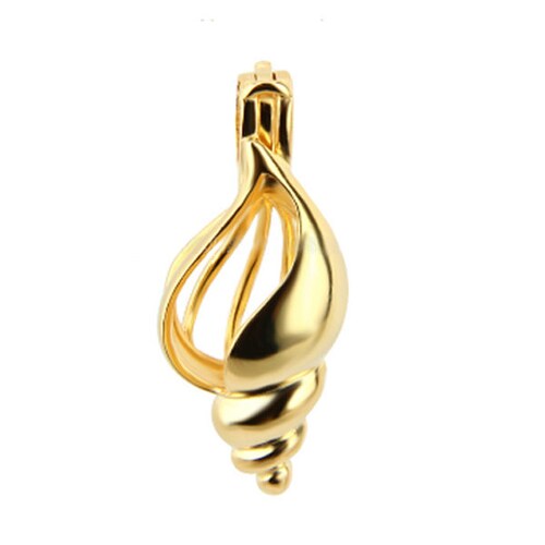 925 Sterling Silver Conch Shell Pearl Cage Pendant With - Etsy