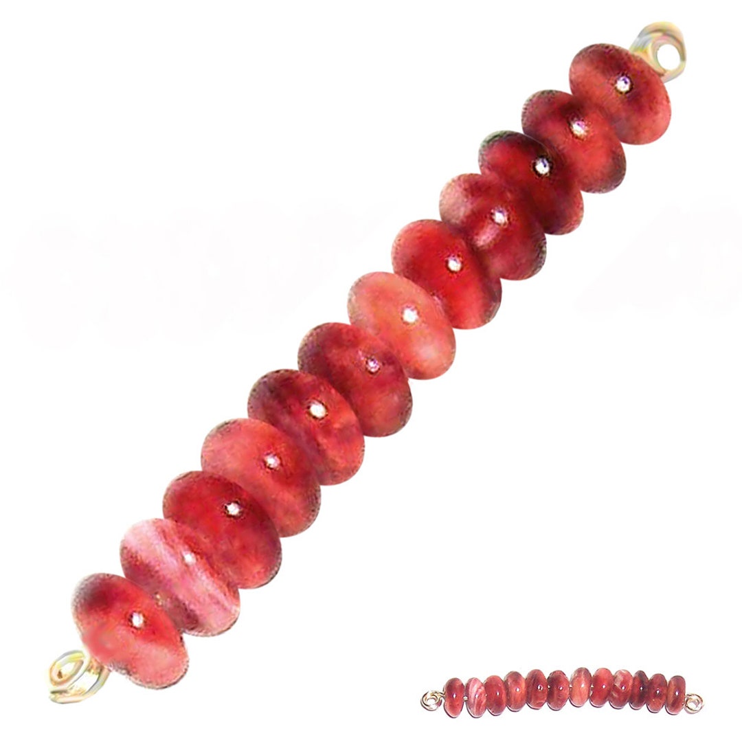 USA 12 Rare Red Spiny Oyster Rondel Rondelle Beads 5-6mm/ Sea Shell AAA ...