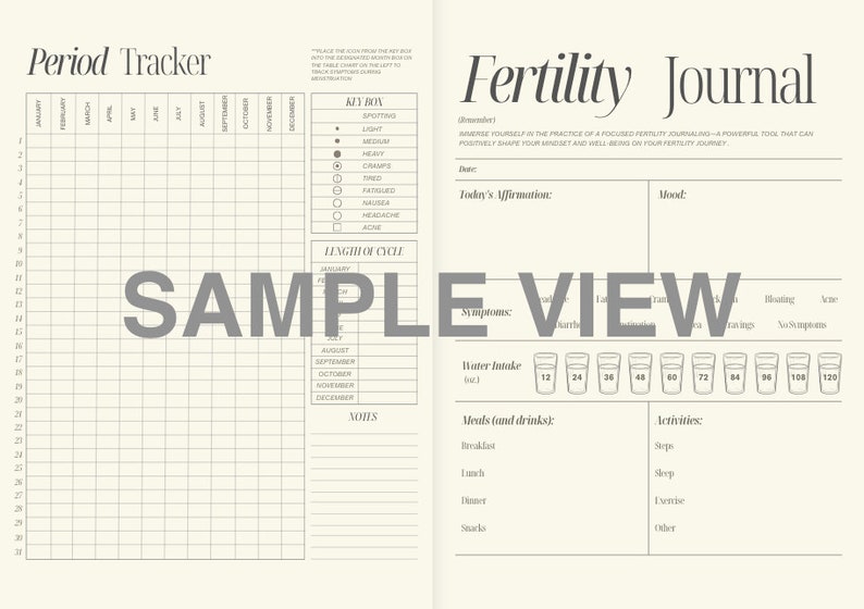 Fertility Tracking Planner - Printable Easy Comprehension Planner for ...