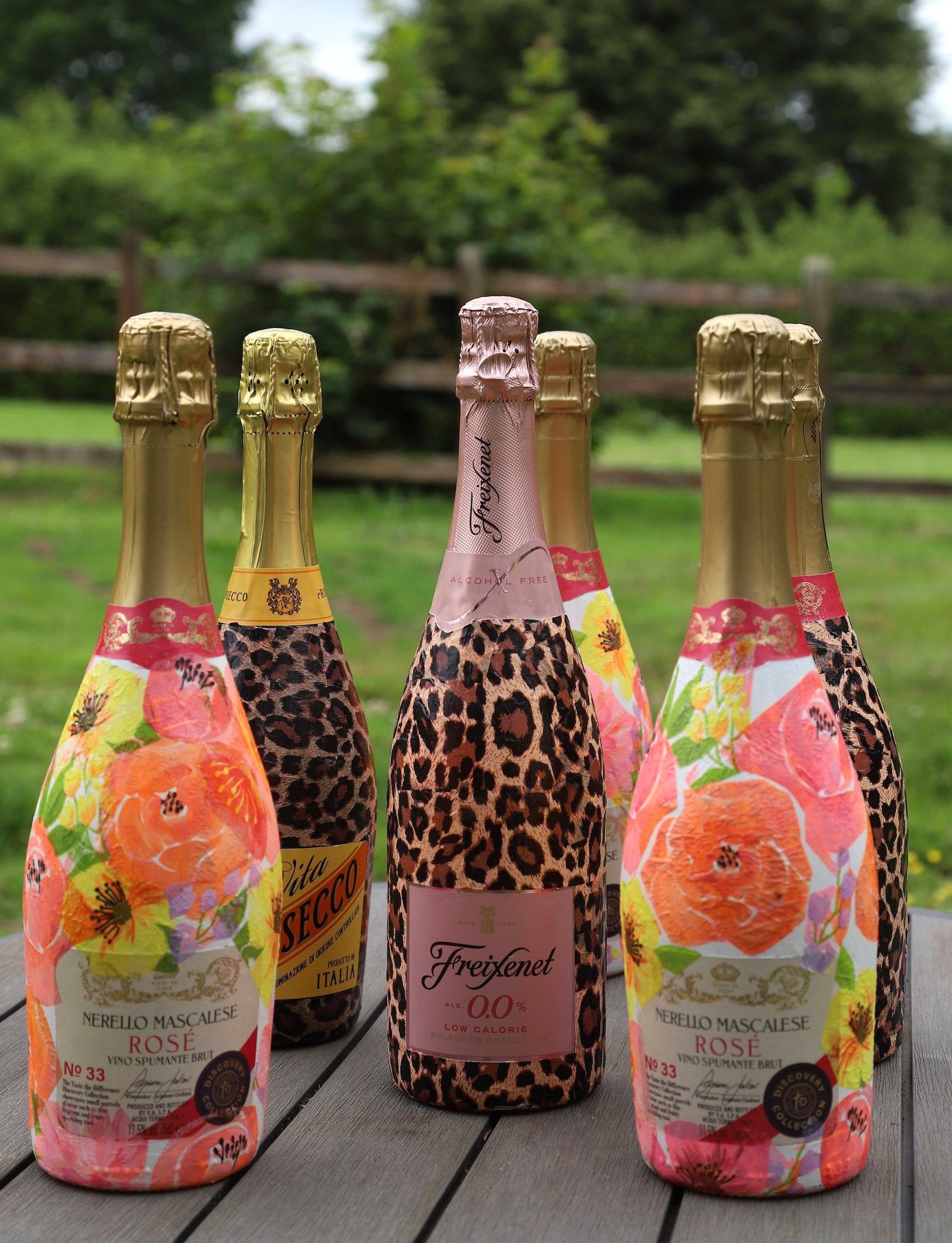 Hand Decorated Prosecco/wine Bottles Decoupage Bottles - Etsy