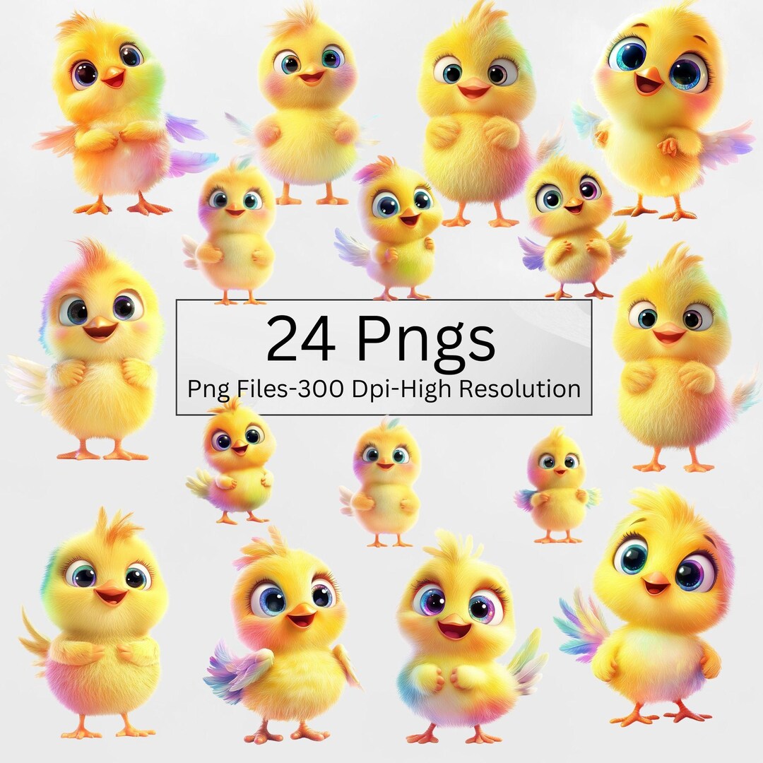 Cute Rainbow Chick Clipart, Colorful Chicken PNG, Baby Chicken PNG ...