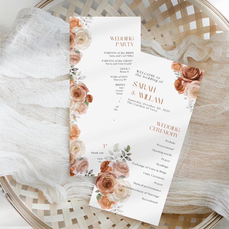 Fall Wedding Program - Etsy