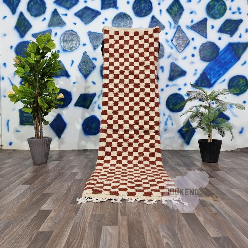 Checkered Rug Runner - Etsy