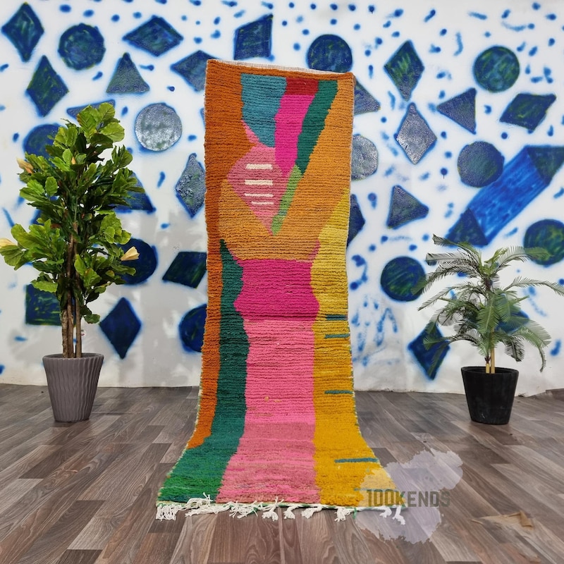 Pink Rug Runner Green - Etsy