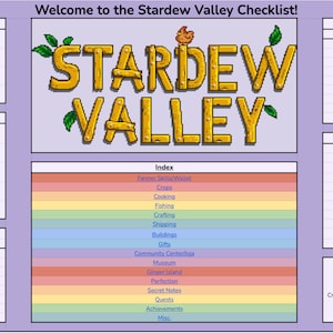 Ultimate Stardew Valley Spreadsheet - Etsy