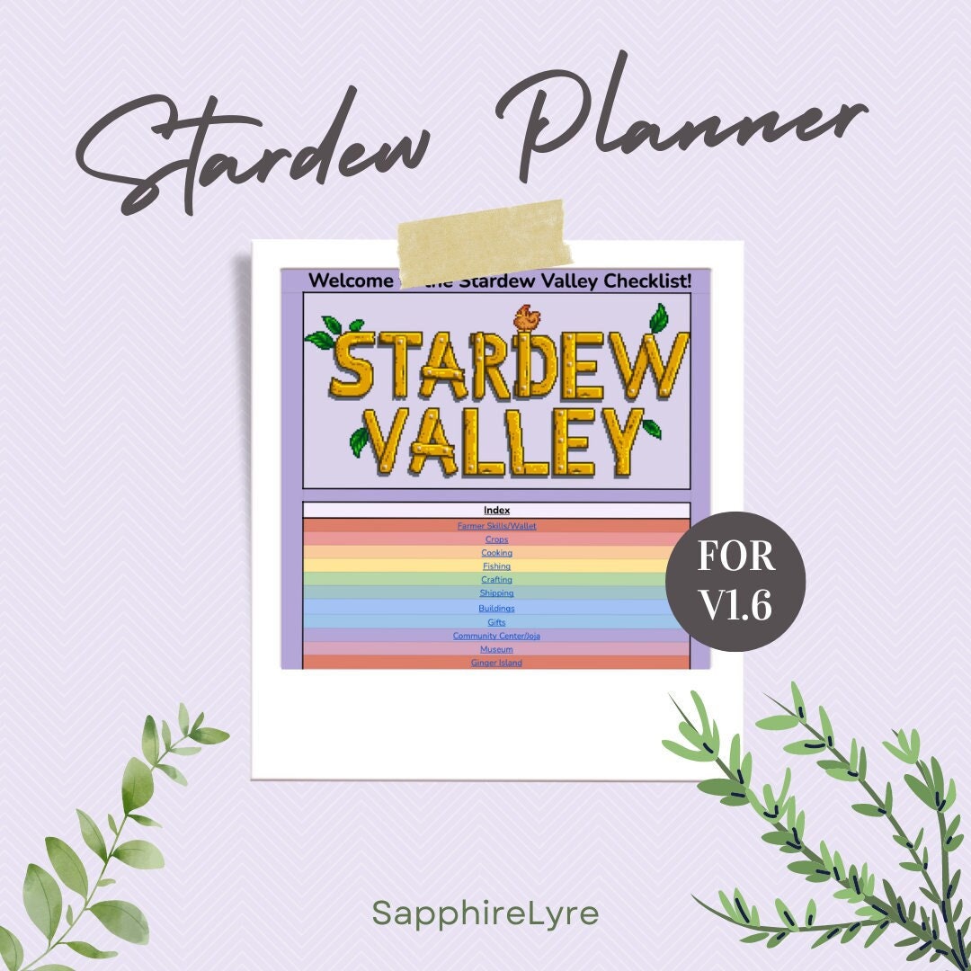 Ultimate Stardew Valley Spreadsheet - Etsy