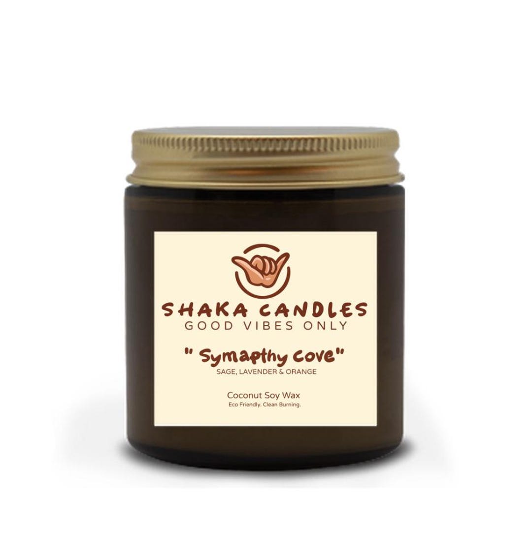 Shaka Candles "sympathy Cove" Candle. Sage, Lavender & Orange Scented ...