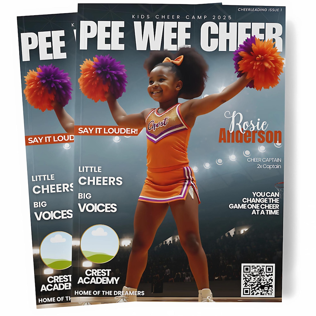 Custom Pee Wee Cheerleader Magazine Cover | Editable Canva Template ...