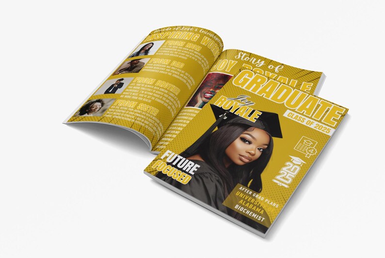 Graduation Magazine Cover Template for Canva – Editable Senior Year ...