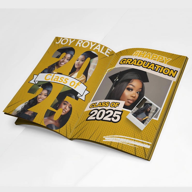 Class of 2025 Grad Magazine Template: Editable Canva Yearbook (digital ...
