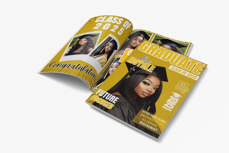 Graduation Magazine Cover Template for Canva – Editable Senior Year ...