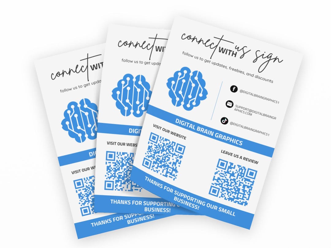 QR Code Sign Template: Social Media Display, Connect With Us (digital ...
