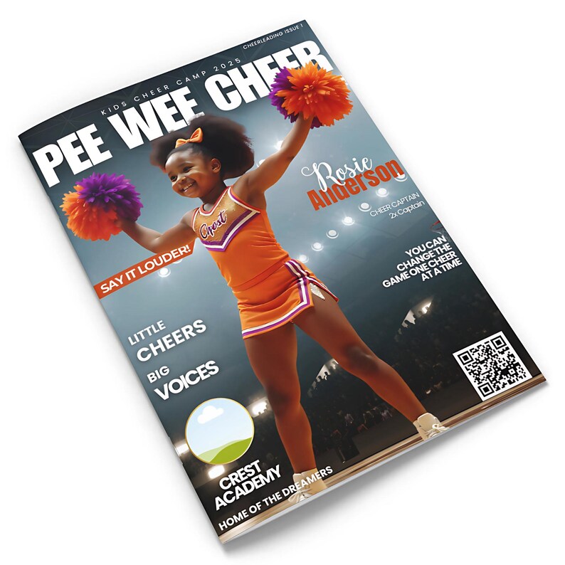 Custom Pee Wee Cheerleader Magazine Cover | Editable Canva Template ...