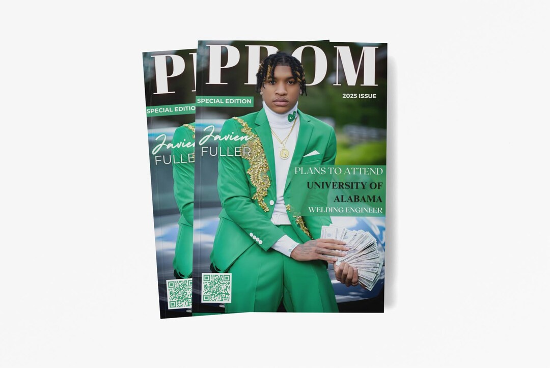 Prom Magazine Cover Template: Customizable Senior Photo Keepsake ...