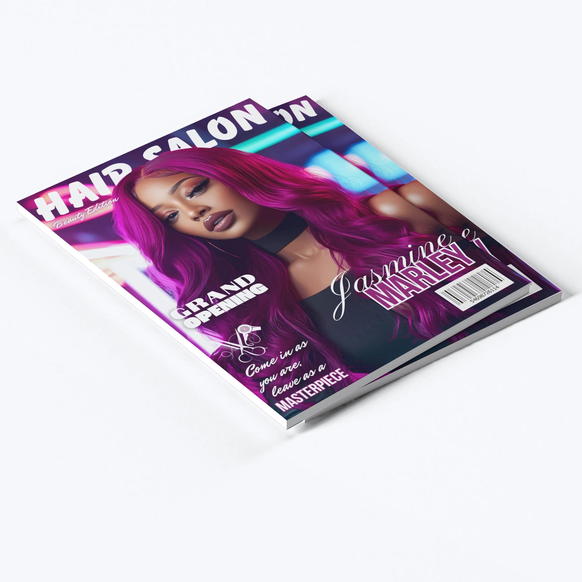 Hair Salon Magazine Cover Template: Editable Canva Design (instant ...