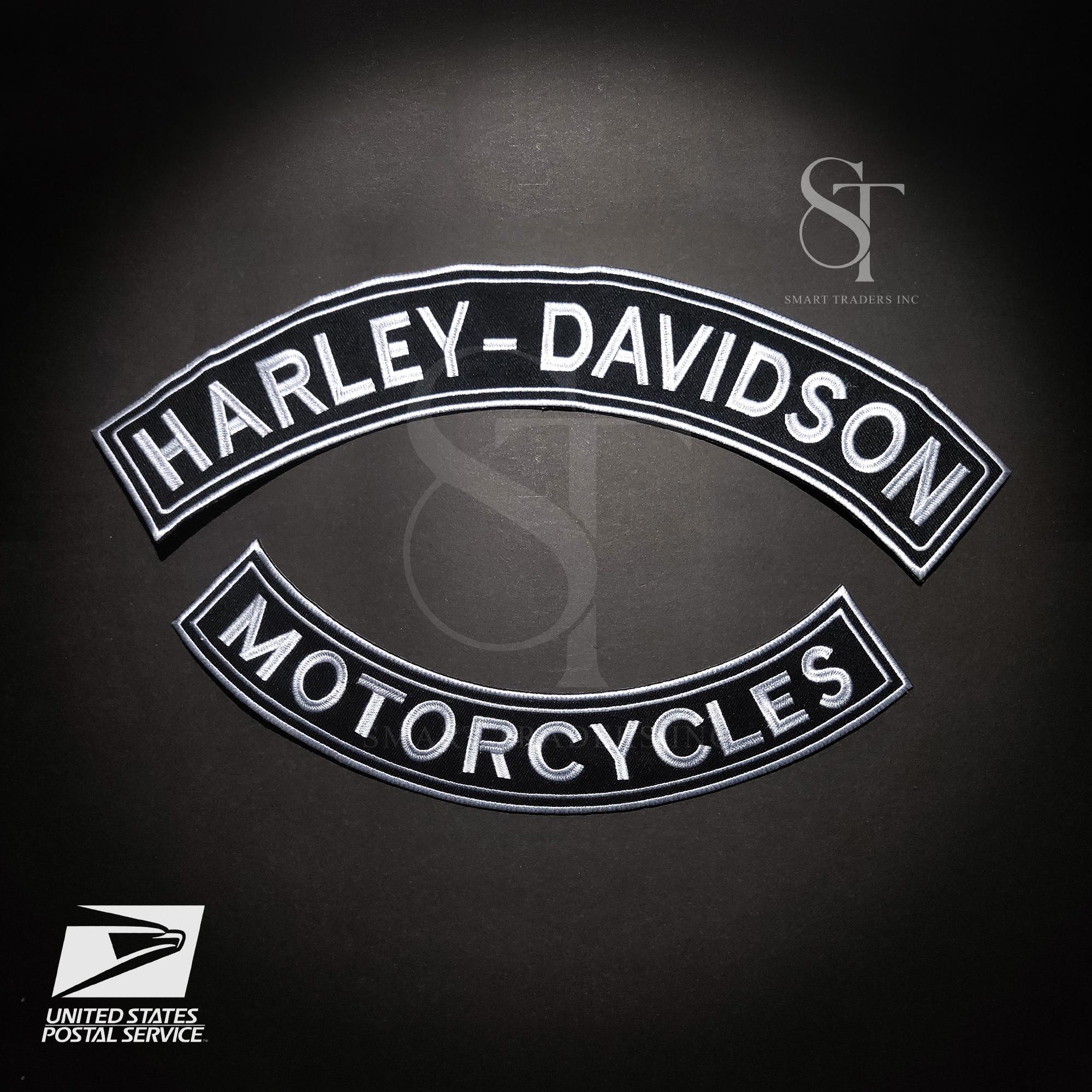 Harley Davidson Top Bottom Rocker Embroidery Patch Set Iron on Sew on ...