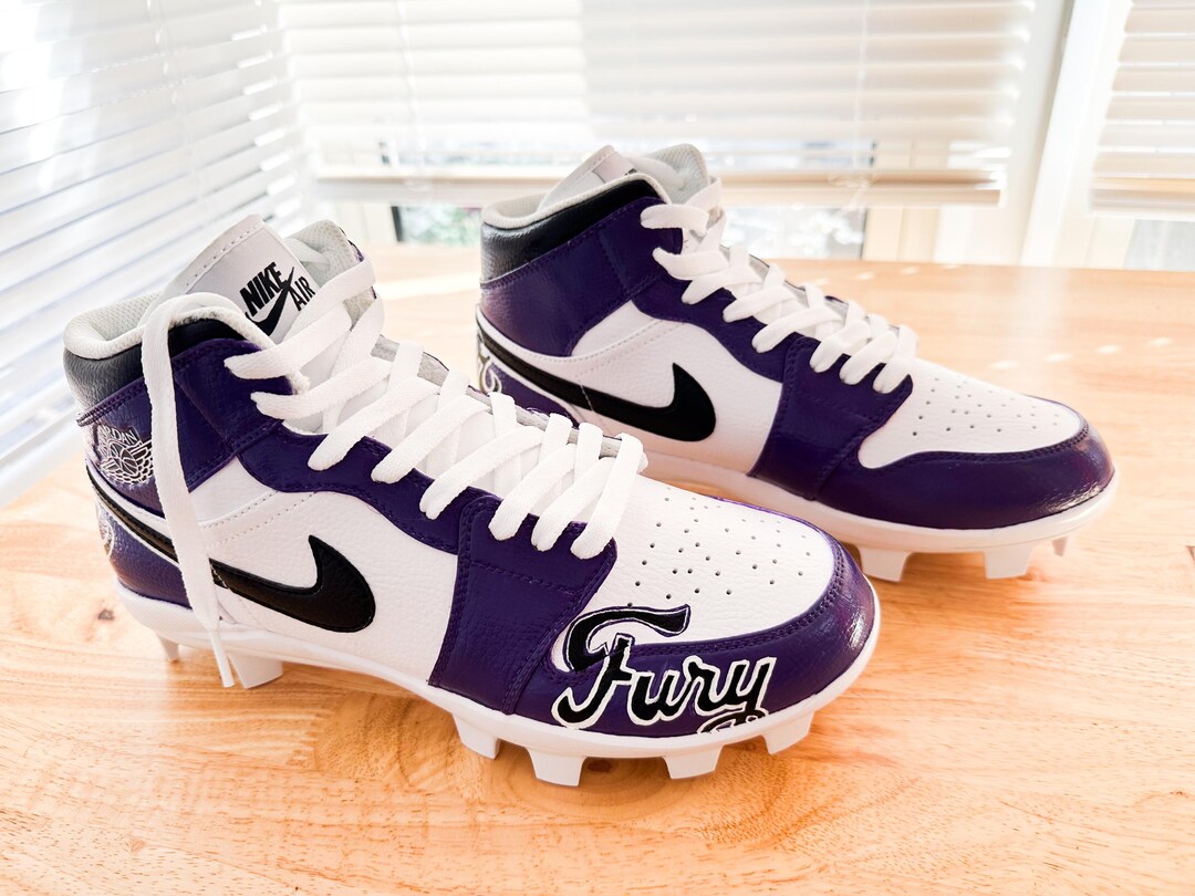 Custom Nike Jordans Cleats Painted With Your Favorite Team - Etsy