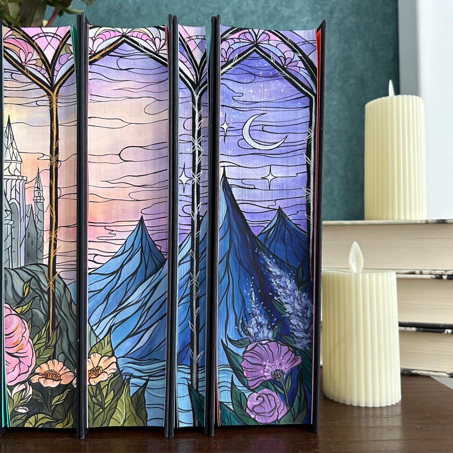 ACOTAR Hardcover Box Set • Stained Glass Painted Edges • Watercolor ...