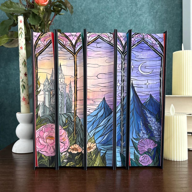 ACOTAR Hardcover Box Set • Stained Glass Painted Edges • Watercolor ...