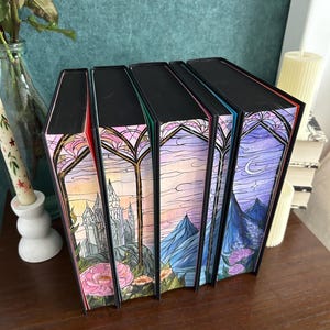 ACOTAR Book Set Painted Edges | Stained Glass Style Hardcover Fantasy ...