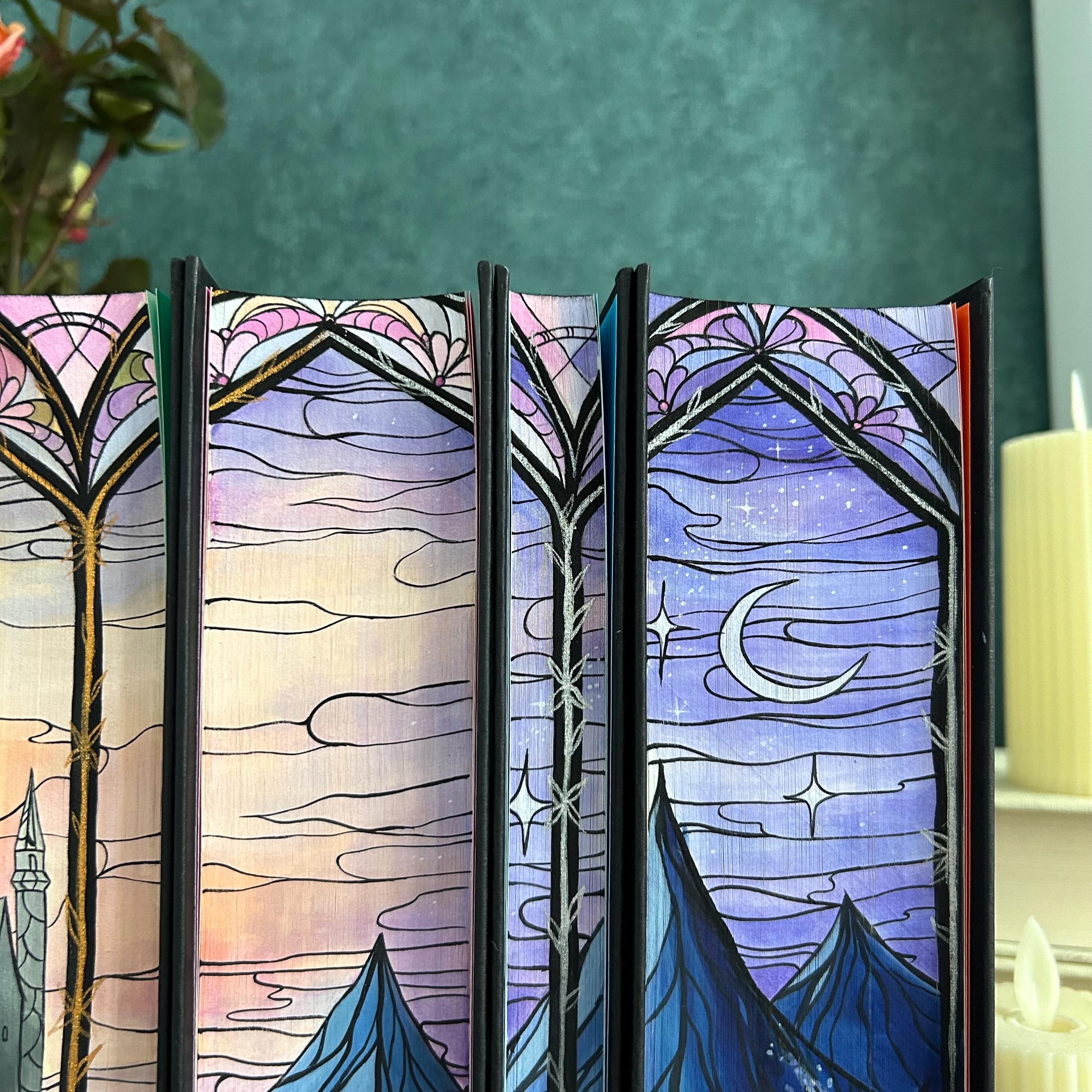 ACOTAR Hardcover Box Set • Stained Glass Painted Edges • Watercolor ...
