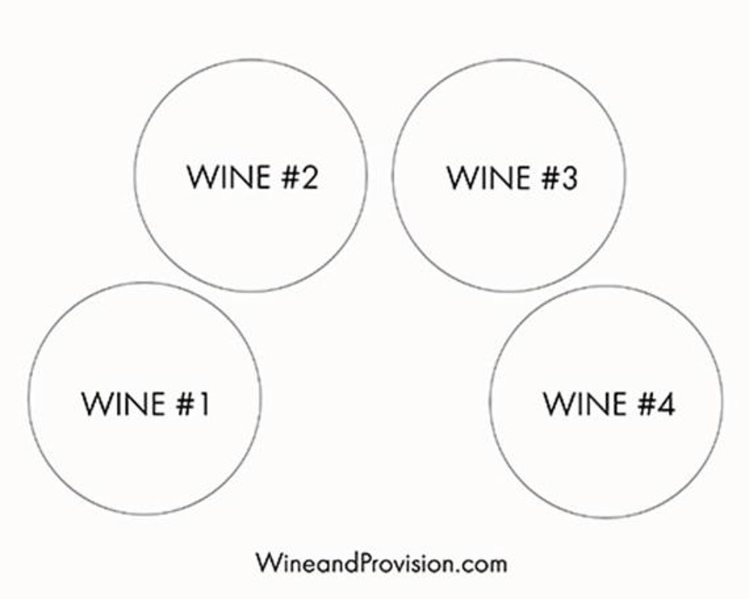 Wine Tasting Glasses Mat - 8.5x11 - Four Wines - Simple - Etsy