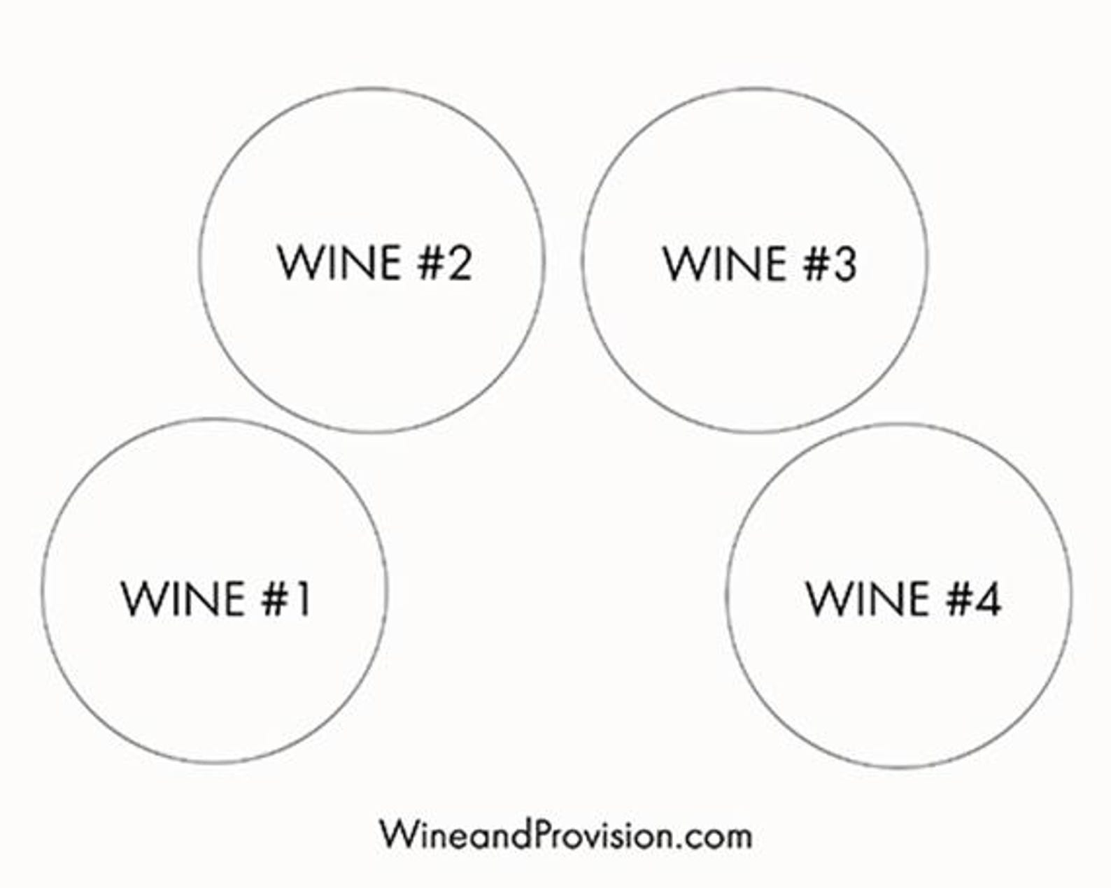 Wine Tasting Glasses Mat - 8.5x11 - Four Wines - Simple - Etsy