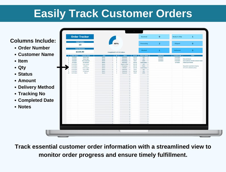 Order Tracker Spreadsheet Template Google Sheets | Shipping Tracker ...