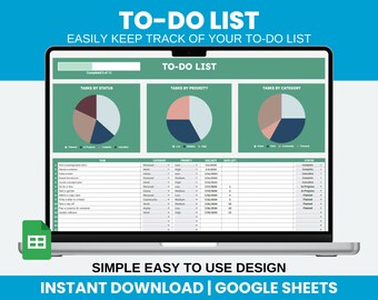 To-do Task List W/ Eisenhower Matrix Google Sheets Spreadsheet Template ...