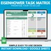 To-do Task List W/ Eisenhower Matrix Google Sheets Spreadsheet Template ...