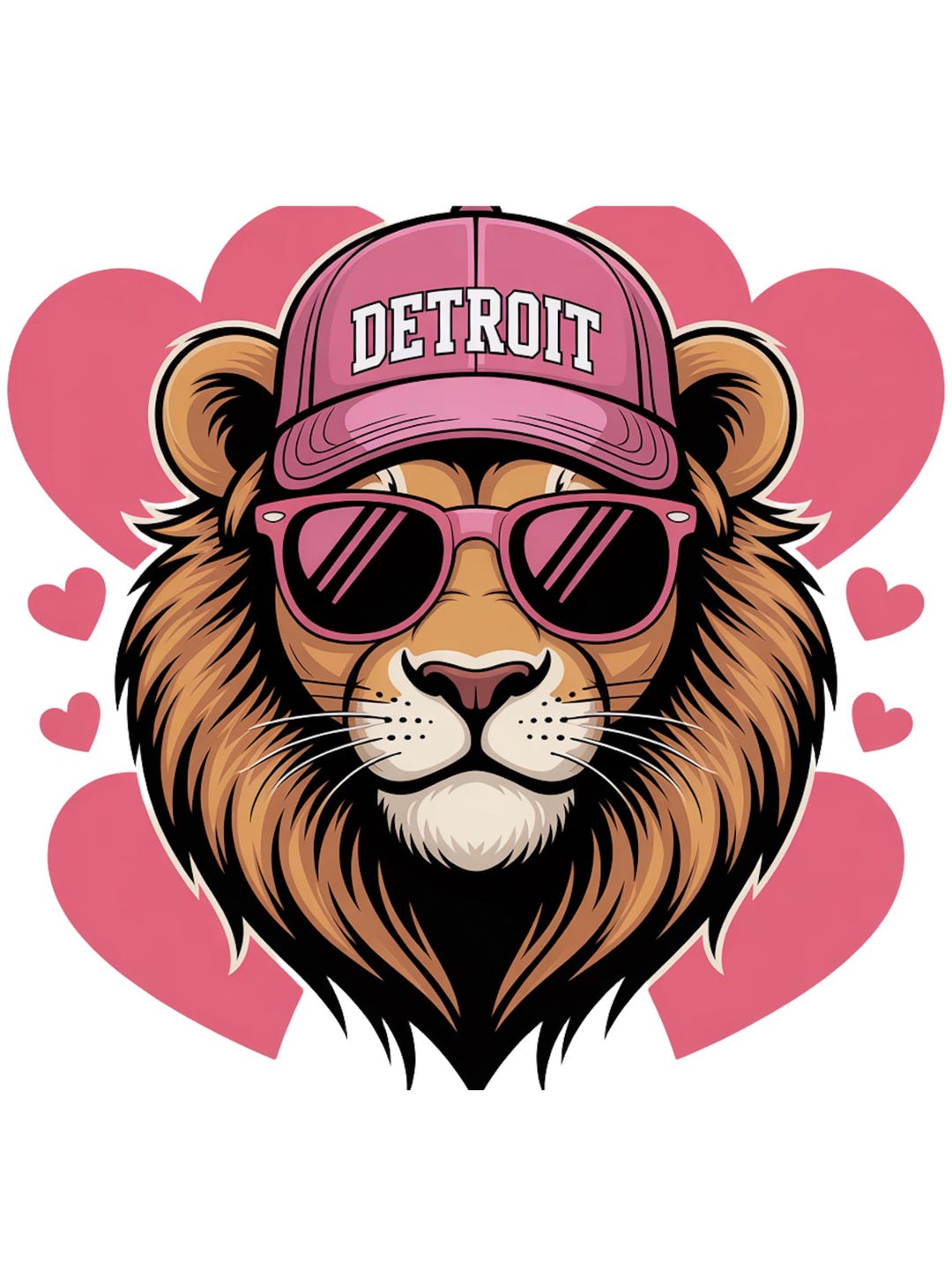 Pink Lions: Digital Download, Detroit Football - Etsy