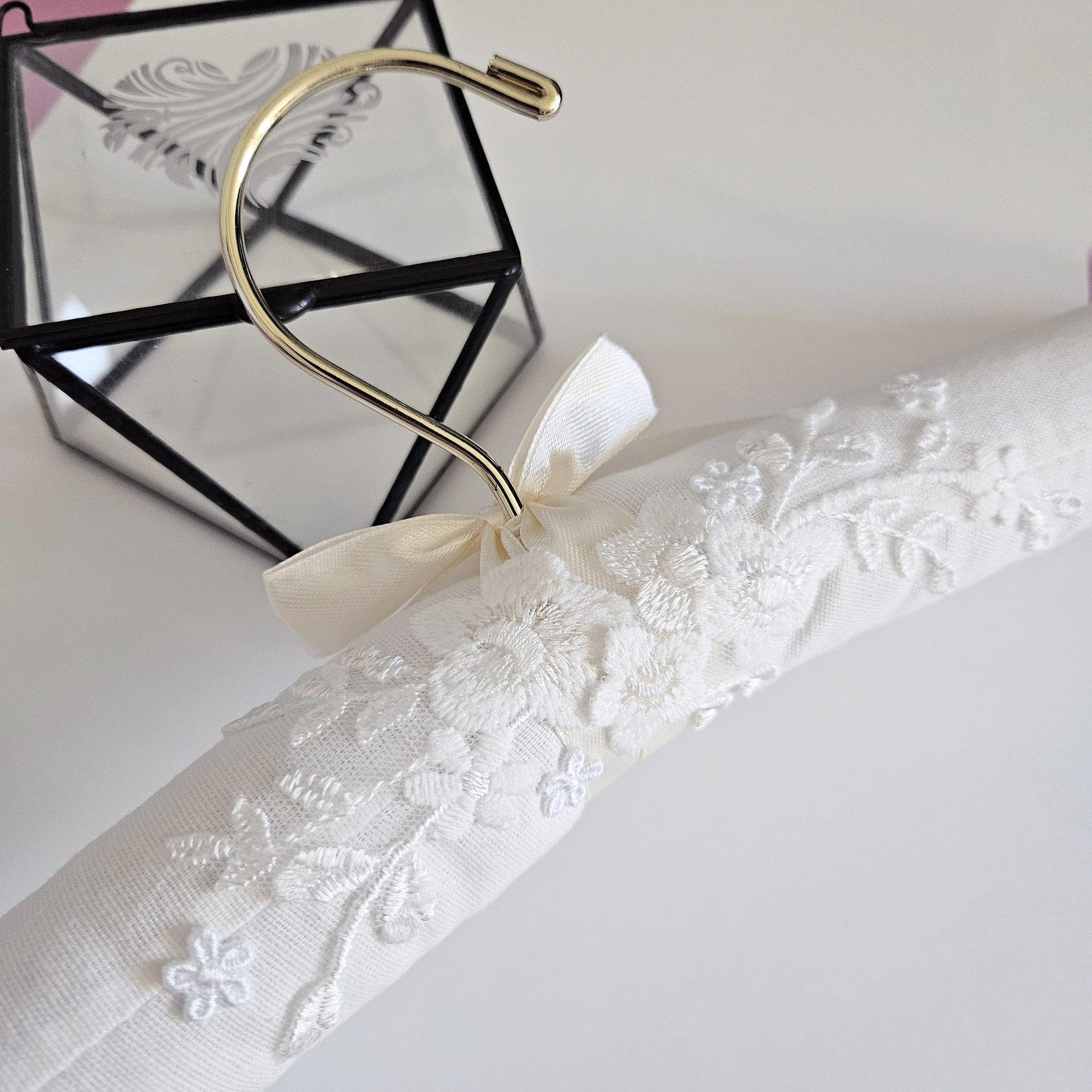 Wedding Dress Hanger: Padded Bridal Hanger Keepsake With Lace ...
