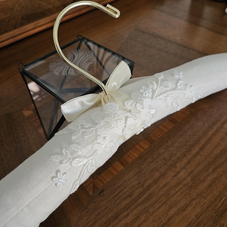 Wedding Dress Hanger: Padded Bridal Hanger Keepsake With Lace ...
