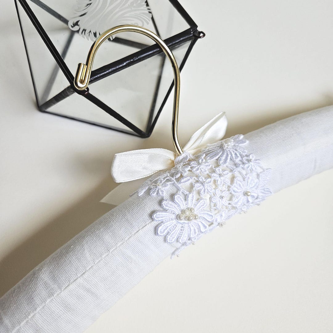 Wildflower Lace Wedding Dress Hanger: Padded Bridal Gown Hanger ...