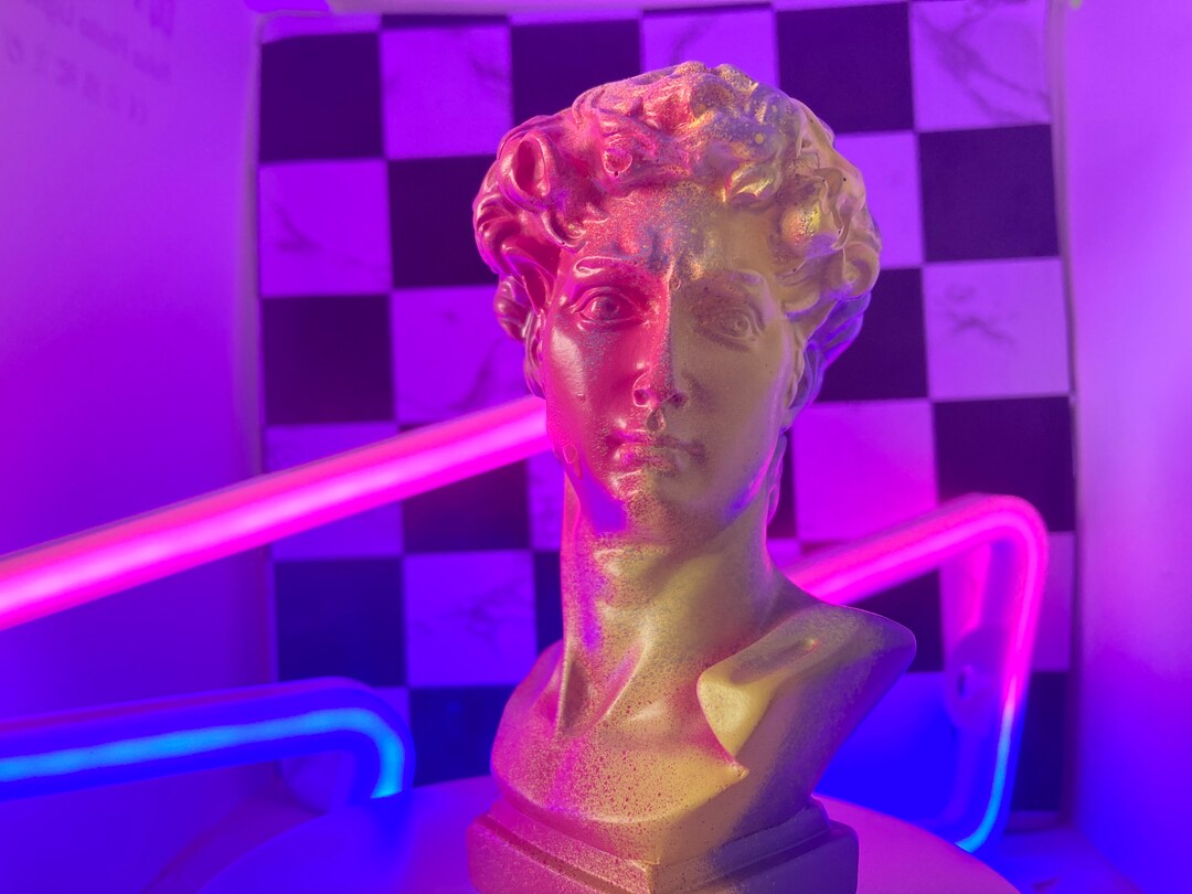 VAPORWAVE ICON Crafted Vase Vibrant Neon Graffiti Statue Synthwave Art ...