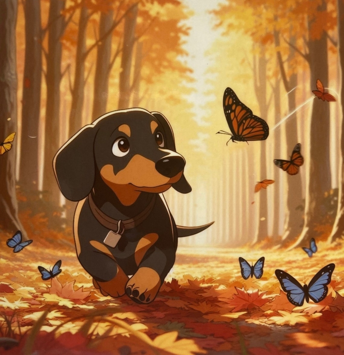 FOLLOW THE MAGIC. Enchanted Forest Dachshund Autumn Polaroid ...