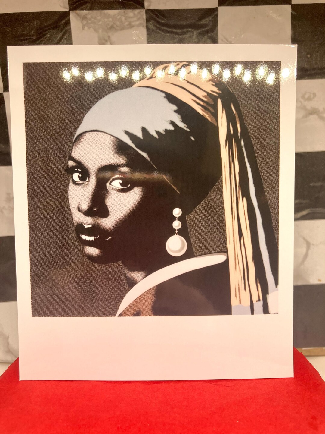 ICON QUEEN With a Pearl Earring Wall Decor Polaroid.andy Warhol ...