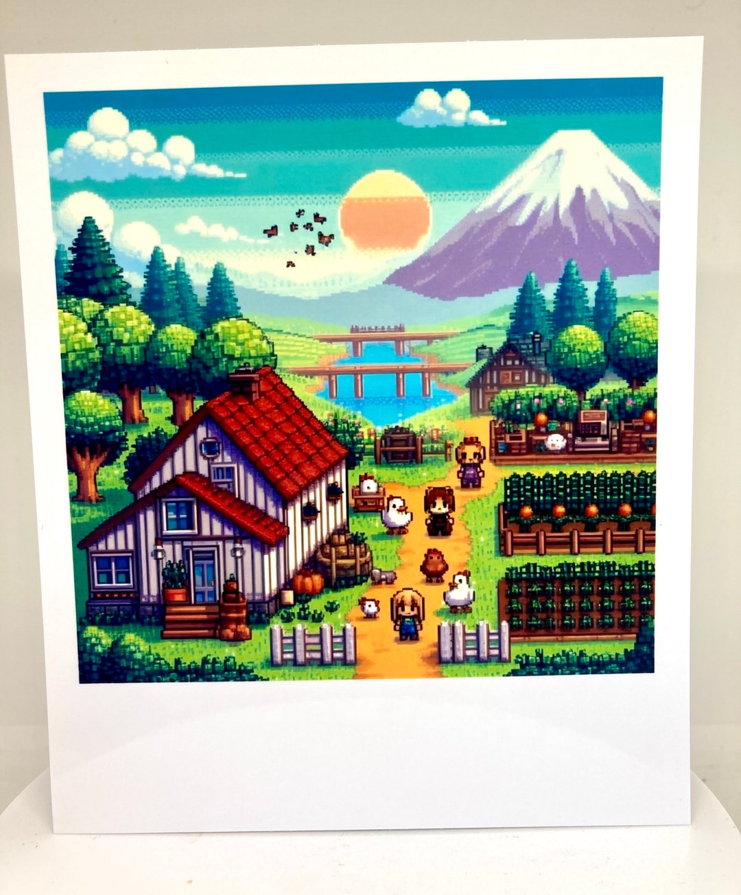 DAWN. Gaming Style Pixel Art Farm Polaroid/ Autumn Vibe Harvest/ Small ...