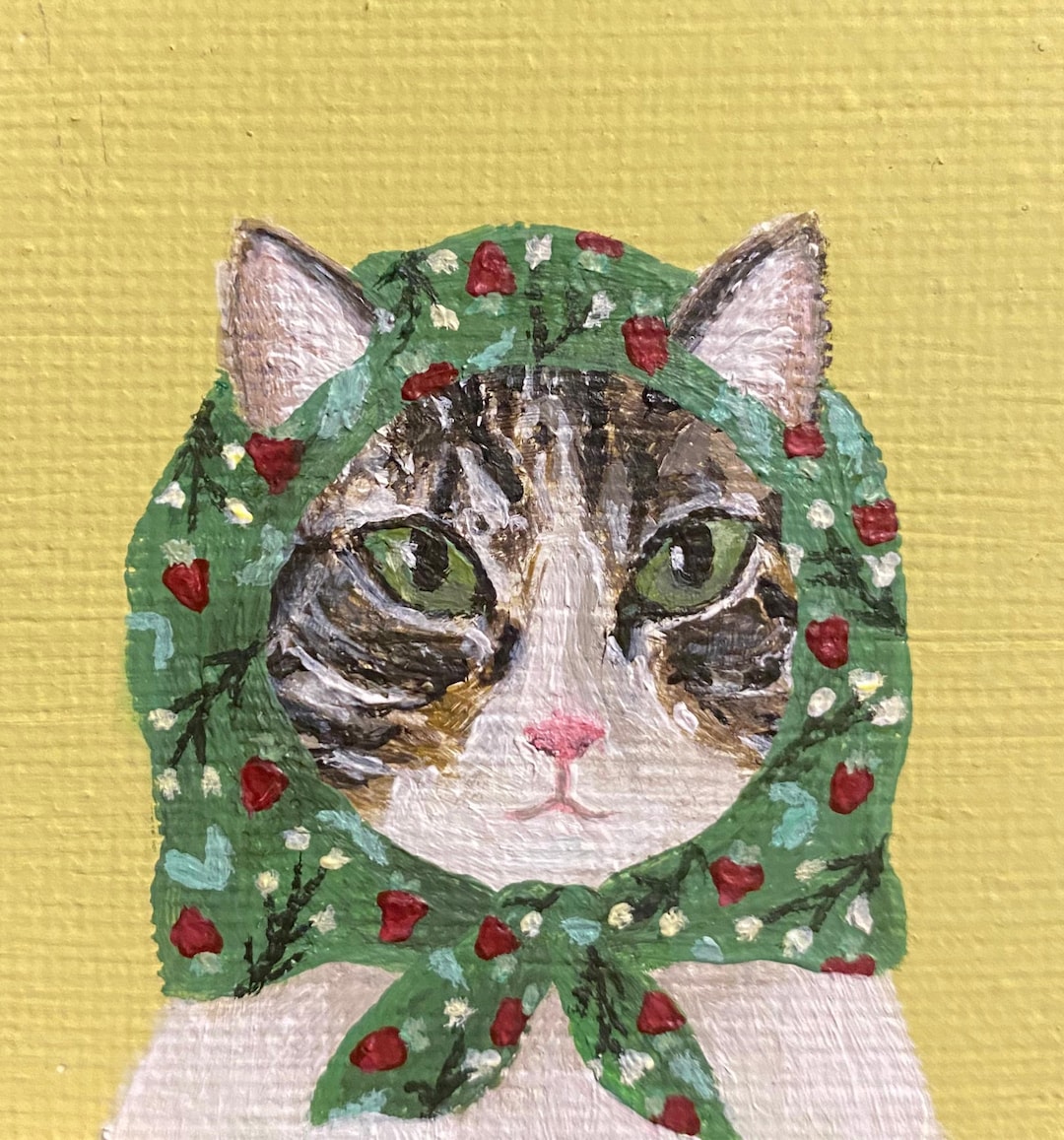 Mochi - Babushka Cat Painting, Babushcat Print - Etsy