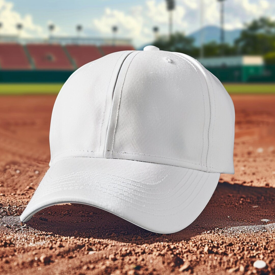 White Baseball Hat Mockuo Digital Download With Baseball Diamond ...