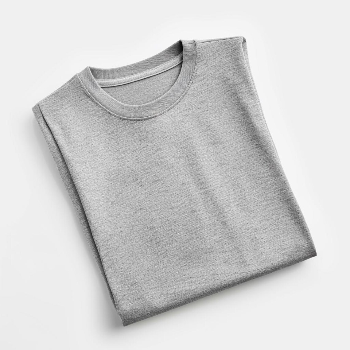 Mockup of Grey Folded T Shirt on White Background Digital File Download ...
