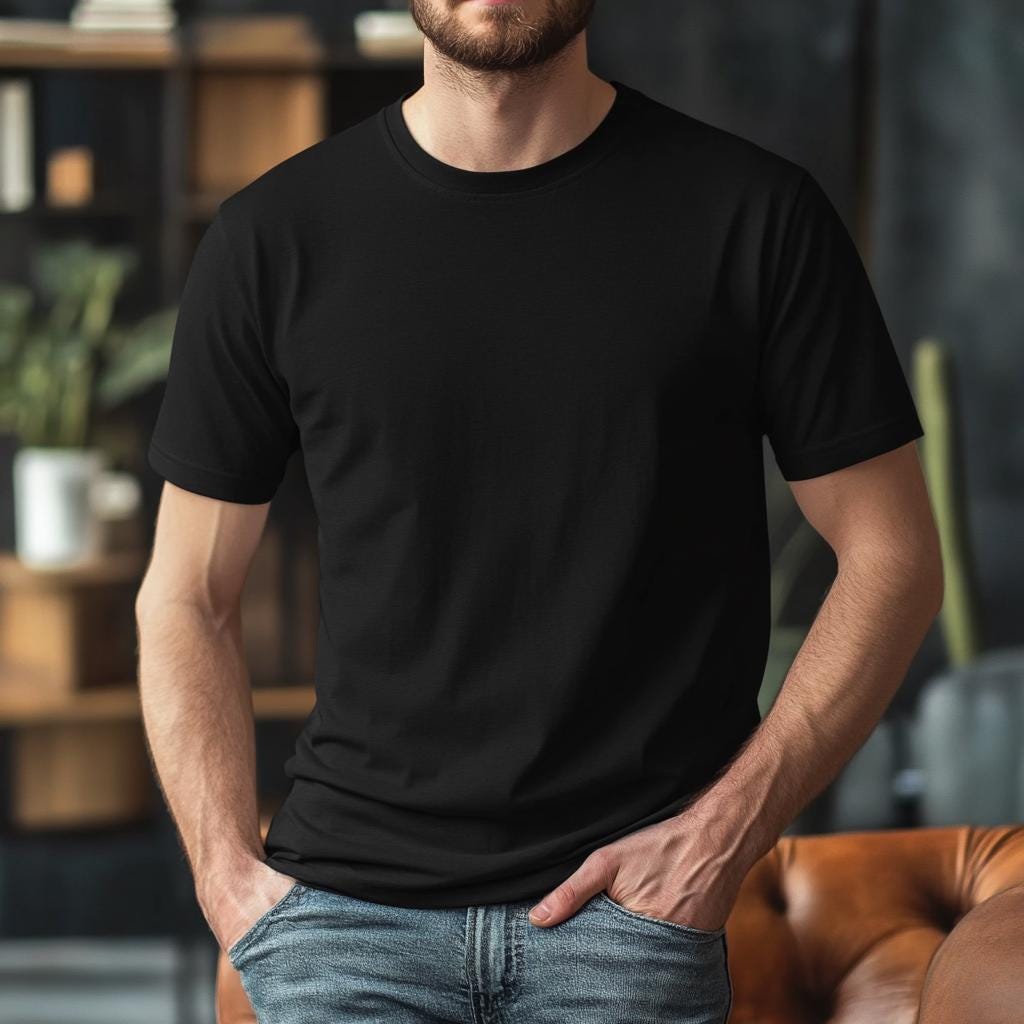 Black T Shirt Mockup, T Shirt Mockup, Clothing Mockup, Designable ...
