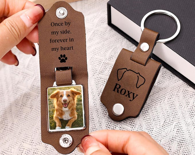 Pet Memorial Keychain, Custom Dog Picture Keychain,pet Loss Gift, Pet ...