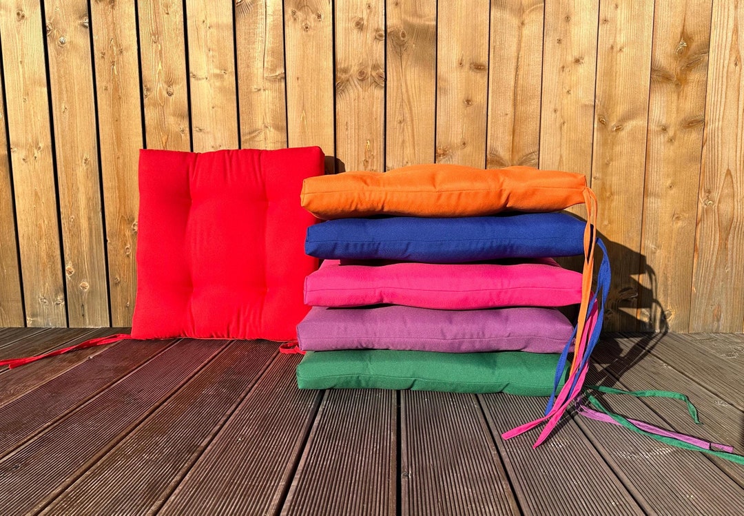 Square Chair Cushions, Square Quilted Cushions, Cushions With Ties ...