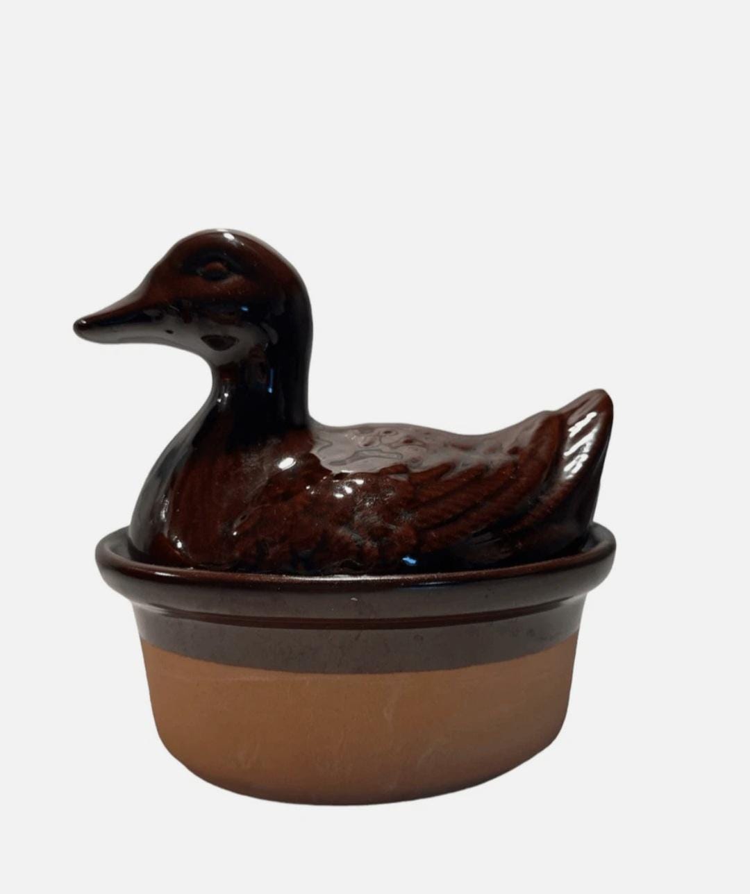 Vintage Pottery Duck Casserole Dish: Nest Covered Ovenproof Baking - Etsy